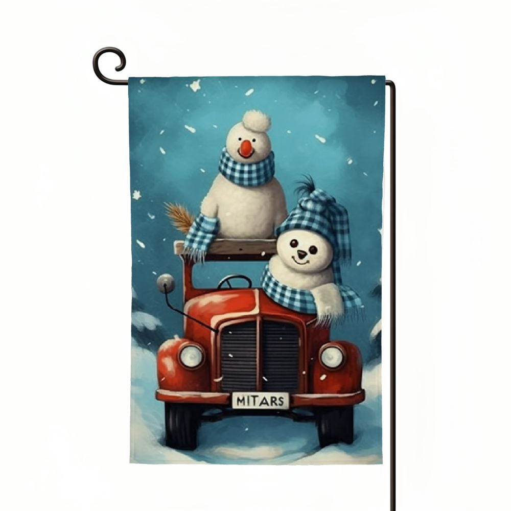 PHYHOO Hello Winter Garden Flag Double Sided, Burlap Small Vertical ...