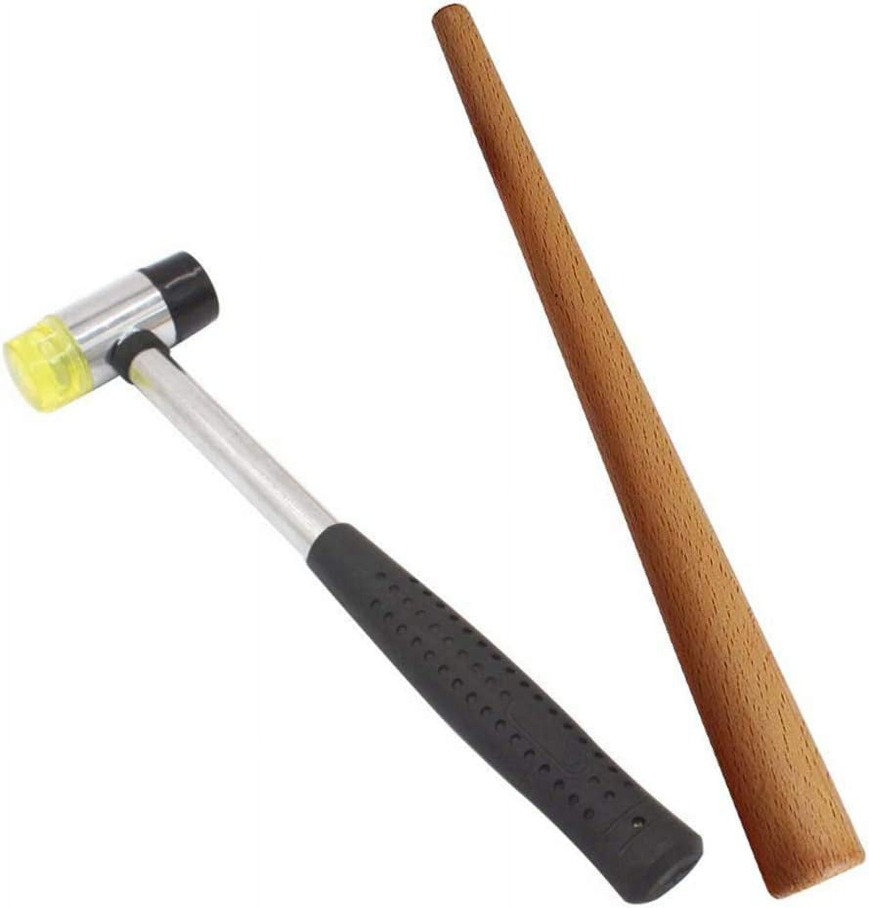 PHYHOO Jewelers Rubber Hammer Mallet with Wood Ring Mandrel Sizer ...