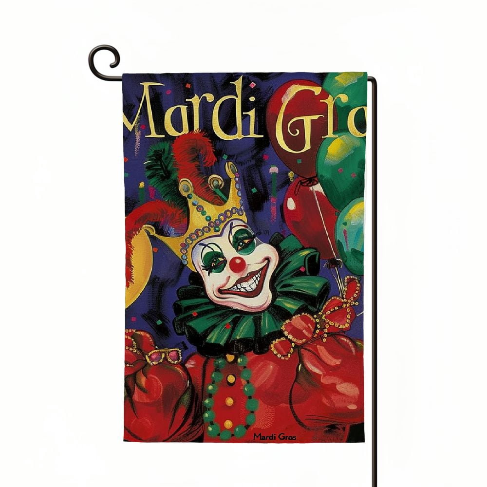 PHYHOO Mardi Gras Garden Flag Garden Flag Double Sided Vertical Burlap ...