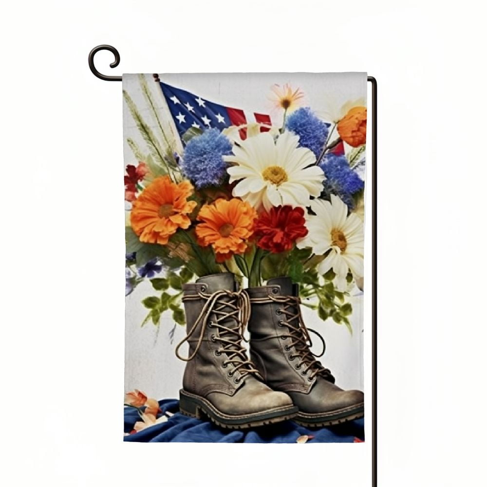 PHYHOO Memorial Day Freedom Boots Garden Flag Double Sided Vertical ...