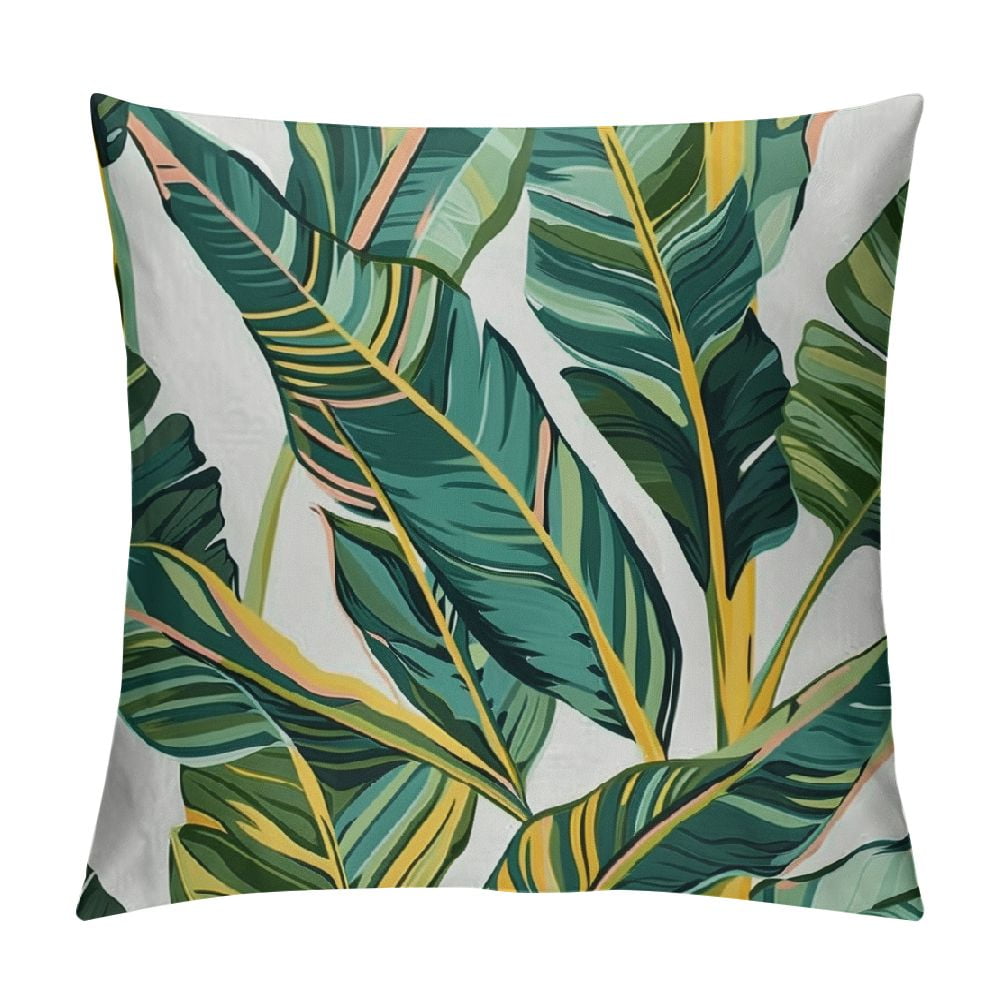 PHYHOO Palm Leaves Home Decorative Throw Pillows Covers, Leaf Outdoor ...