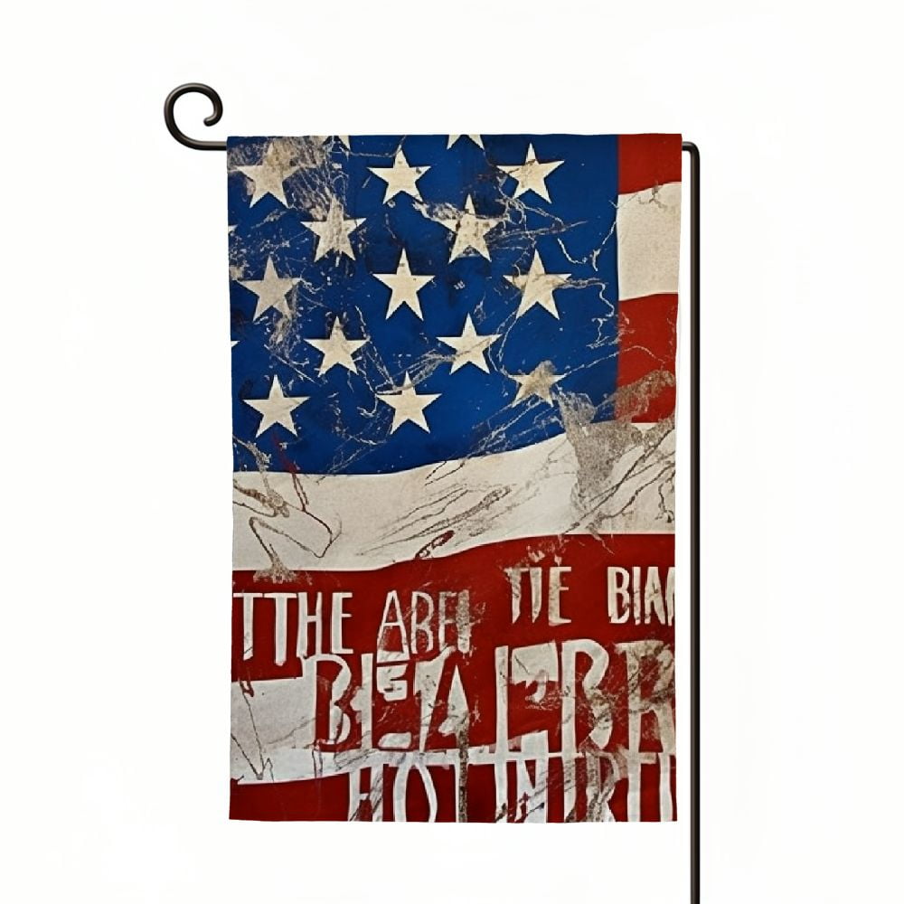 PHYHOO Patriotic Stripes Star Because of the Brave Garden flag,Memorial ...