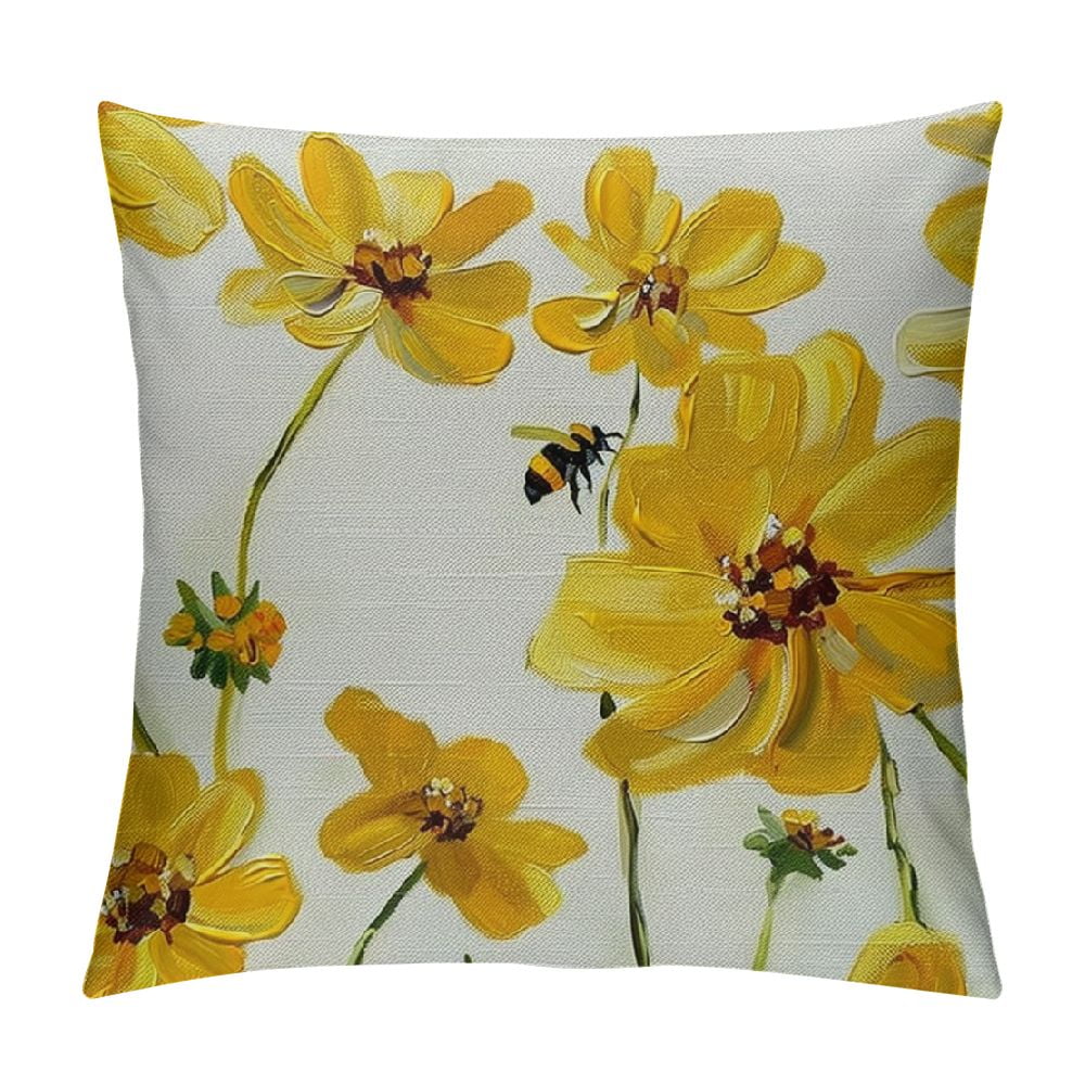 PHYHOO Pillow Covers Bee Farmhouse Decor Throw Pillows Case for Couch ...