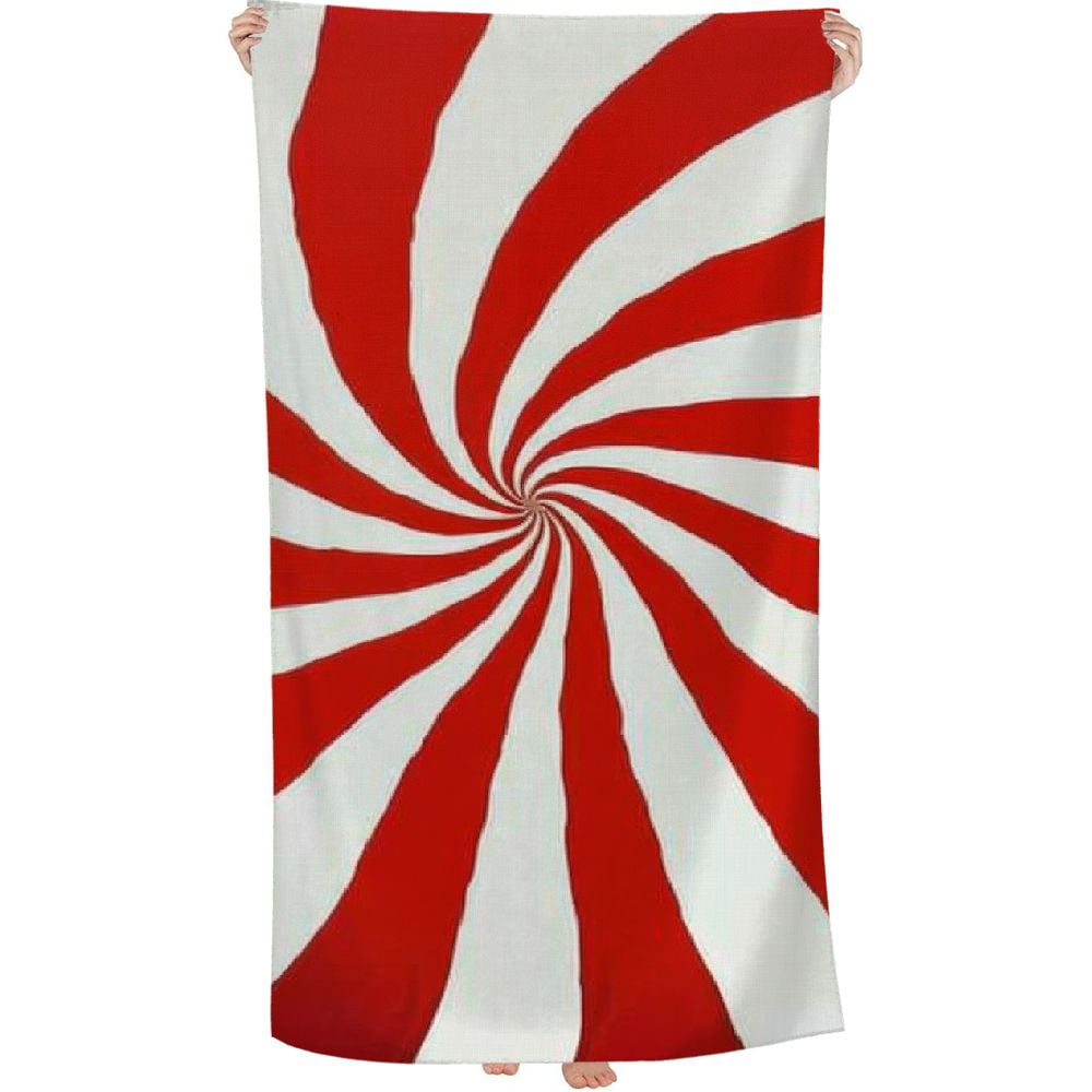 PHYHOO Red White Swirls Microfiber Sand Free Beach Towel Oversized ...