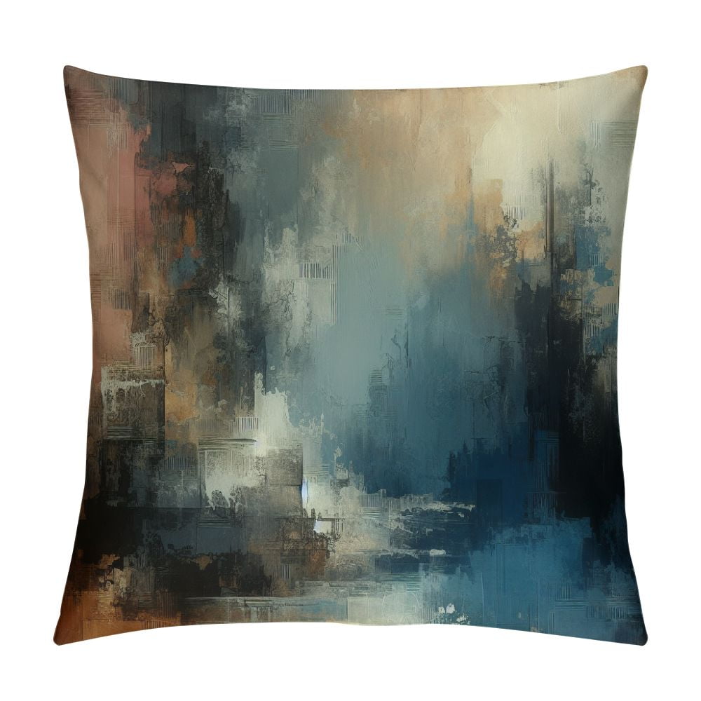 PHYHOO Short Plush Pillow Covers Abstract Oil Painting Square Pillow ...