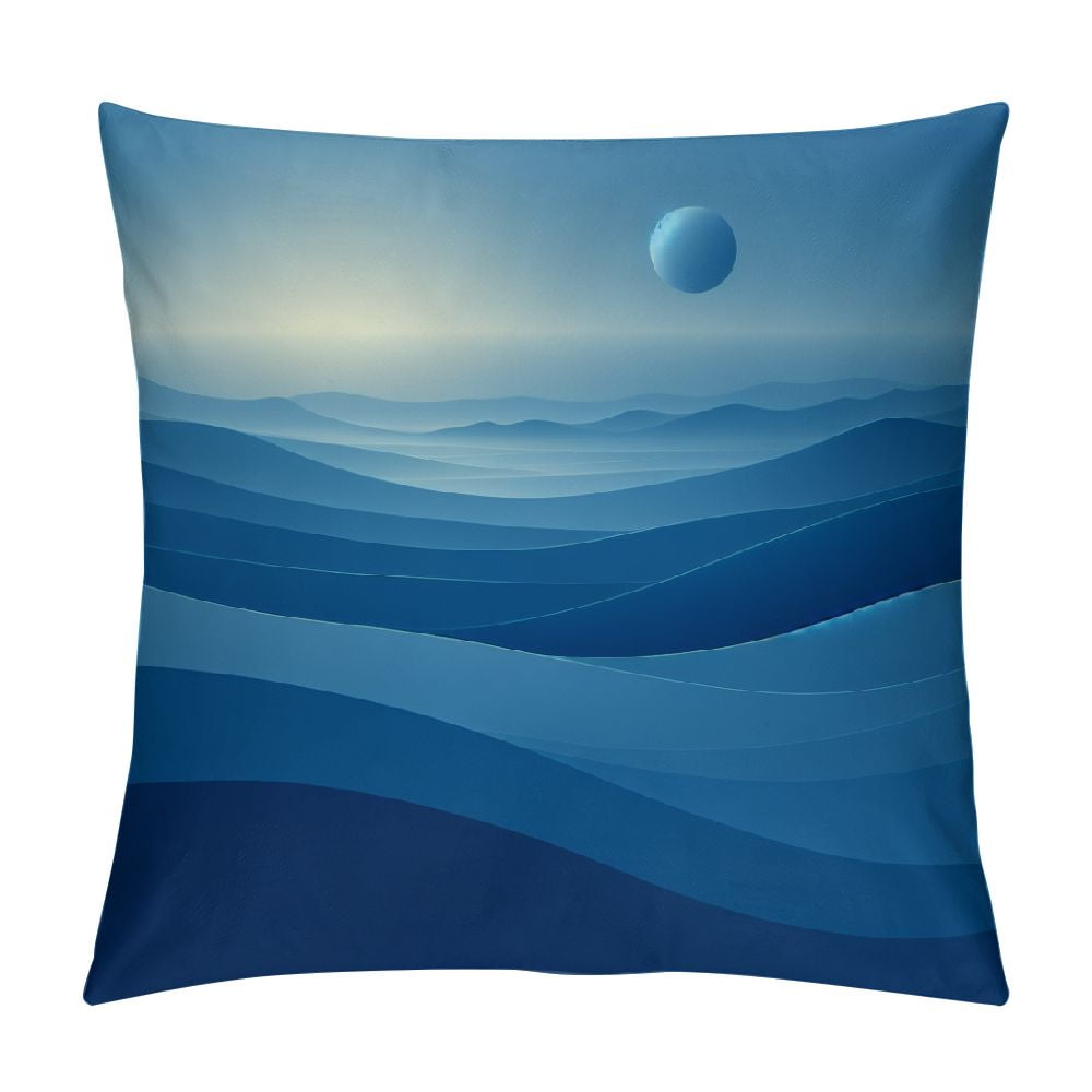 PHYHOO Short Plush Pillow Covers Blue Square Pillow Case for Bedroom ...