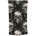 PHYHOO Skull Pattern Microfiber Beach Towel, Halloween Skeleton Large ...