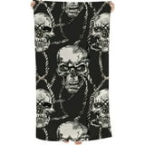 PHYHOO Skull Pattern Microfiber Beach Towel, Halloween Skeleton Large ...