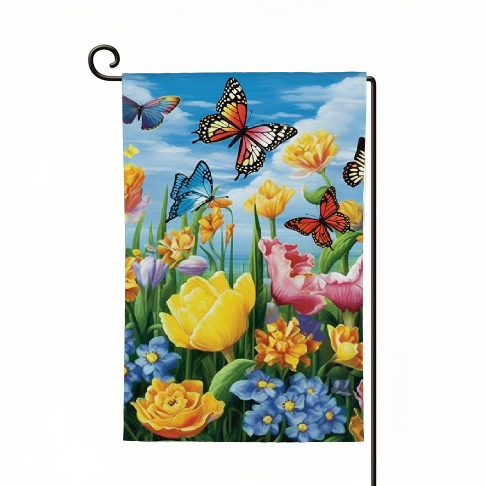 PHYHOO Spring Daffodil Garden Flag Double Sided Vertical, Burlap Small ...