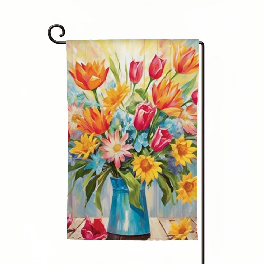 PHYHOO Spring Garden Flag Double-Sided Spring Yard Flags with Printed ...