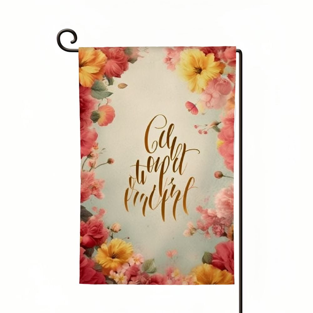PHYHOO Spring Inspirational Garden Flag Double Sided, with all Things ...