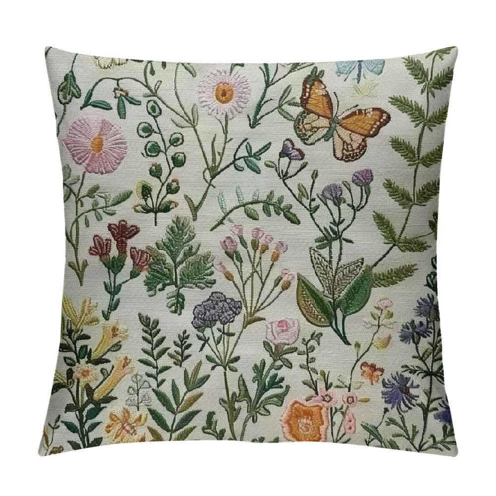 PHYHOO Spring Pillow Covers , Floral Leaf Decorative Throw Pillow ...