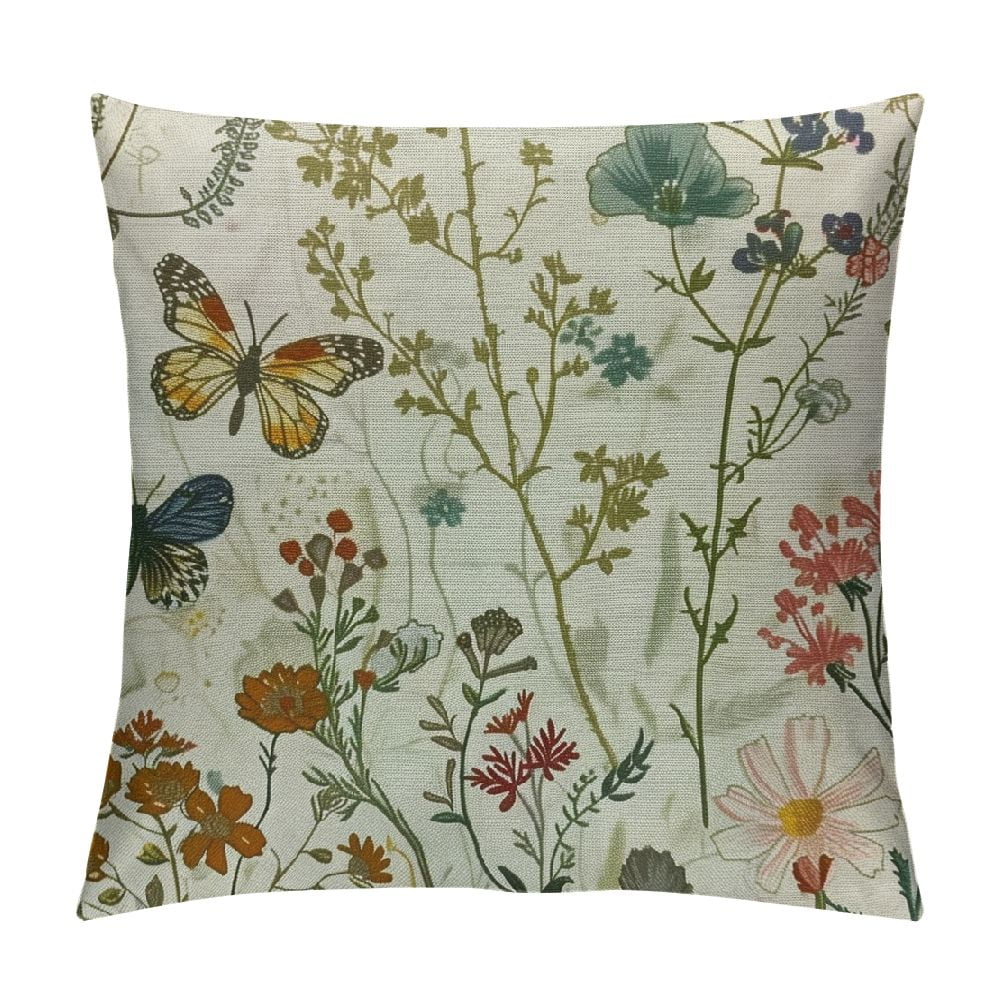 PHYHOO Spring Pillow Covers， Plant Throw Pillows Case,Seasonal Floral ...