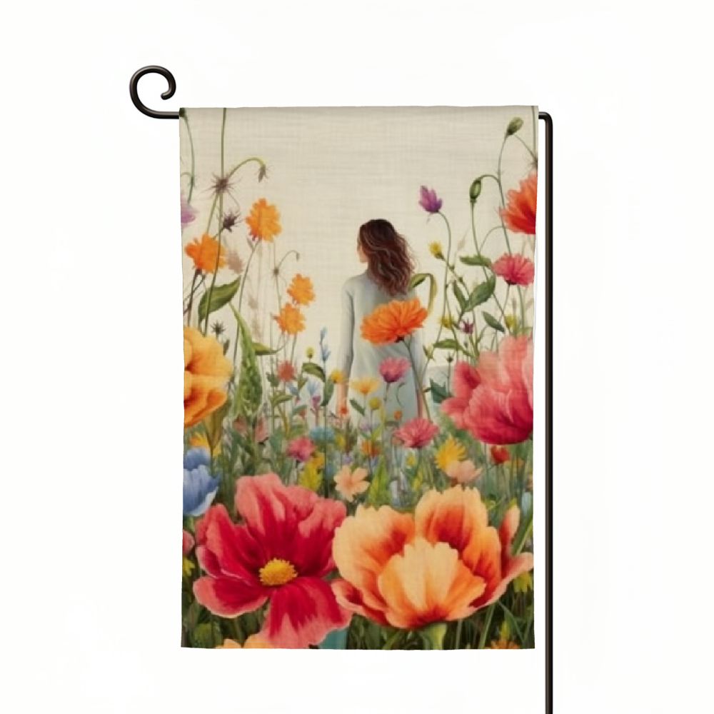 PHYHOO Spring Summer Flower Garden Flag Double Sided Vertical Welcome ...