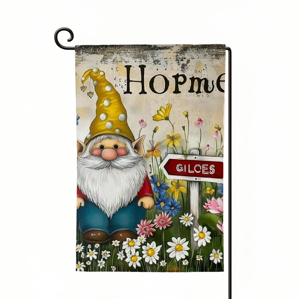 PHYHOO Spring Welcome Gnome Garden Flag Double Sided Outside ...