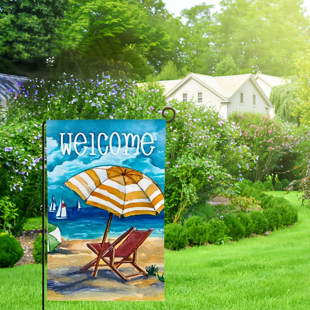 PHYHOO Summer Beach Chair Yard Flag Decorative Sea Nautical Outdoor ...