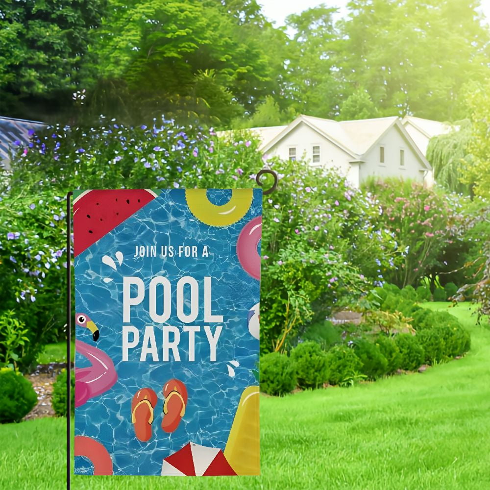 PHYHOO Summer Swimming Pool Garden Flag Double Sided Vertical, Garden ...