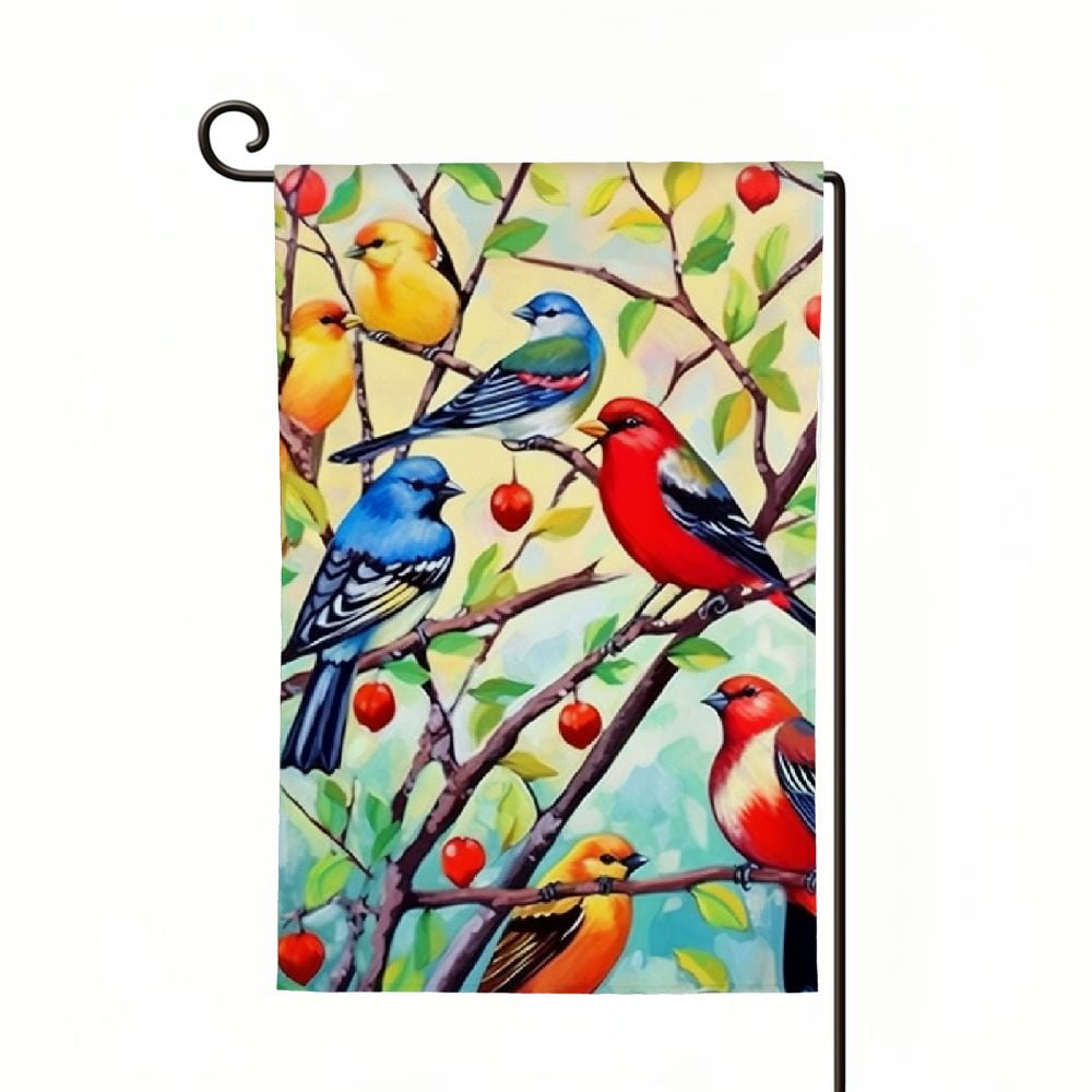 PHYHOO Tree Birds Garden Flags Double Sided Decorative Yard Flags for ...