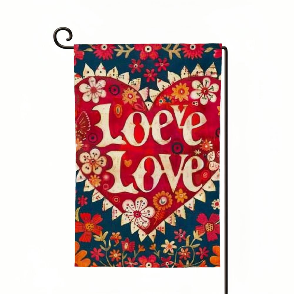 PHYHOO Valentines Day Garden Flags for Outside Double Sided, Love Heart ...