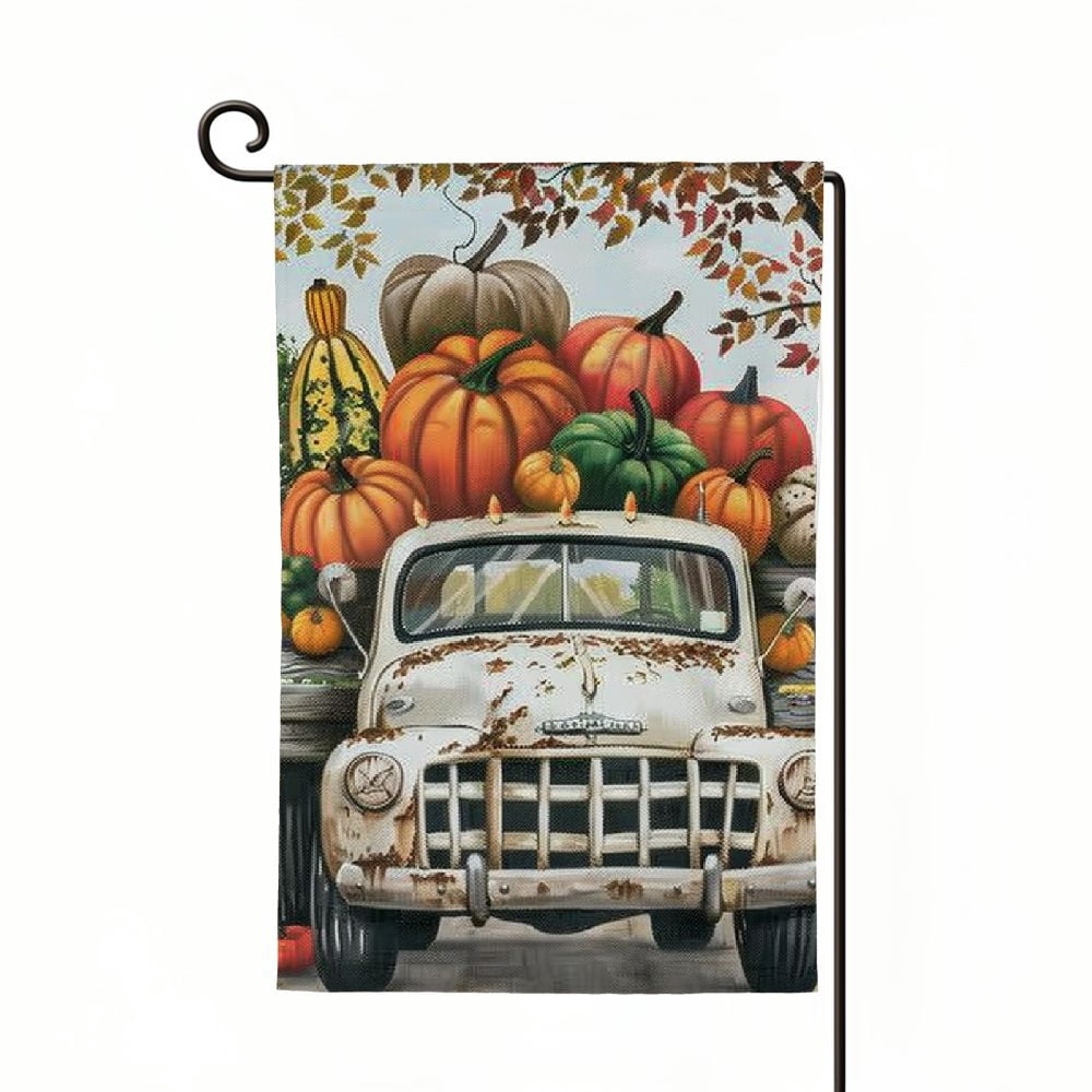 PHYHOO Welcome Fall Garden Flag Double Sided, Small Burlap Autumn ...