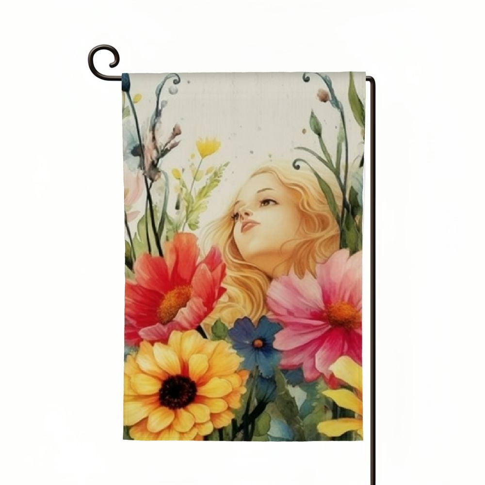 PHYHOO Welcome Garden Flags Double Sided Watercolor Flower Seasonal ...