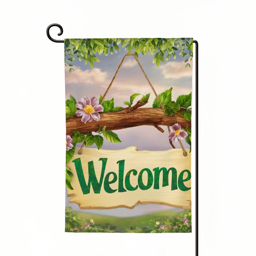 PHYHOO Welcome Sloth Garden Yard Flag Double Sided Cute Baby Sloth on ...