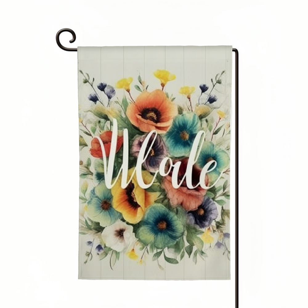 PHYHOO Welcome Spring Garden Flag Double Sided Vertical, Burlap Small ...