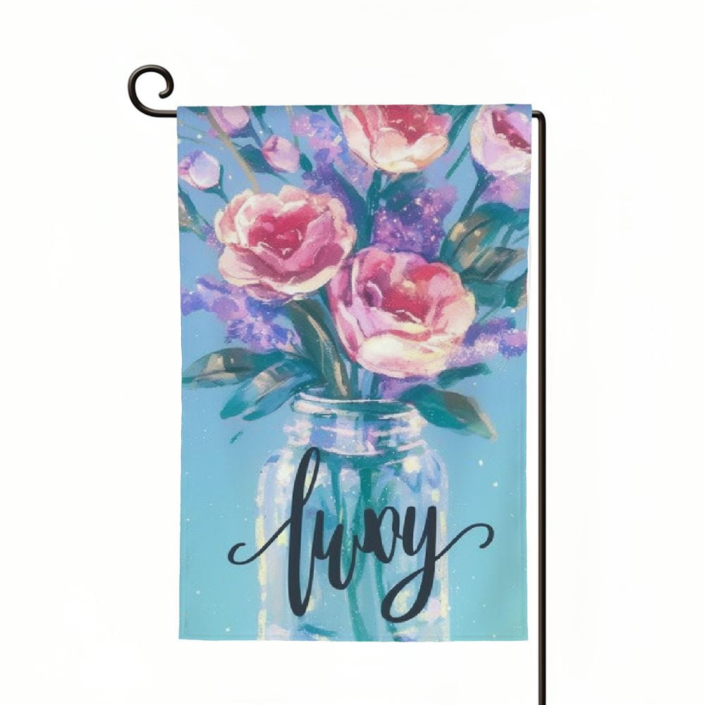 PHYHOO Welcome Spring Garden Flag Double Sided Vertical, Burlap Small ...