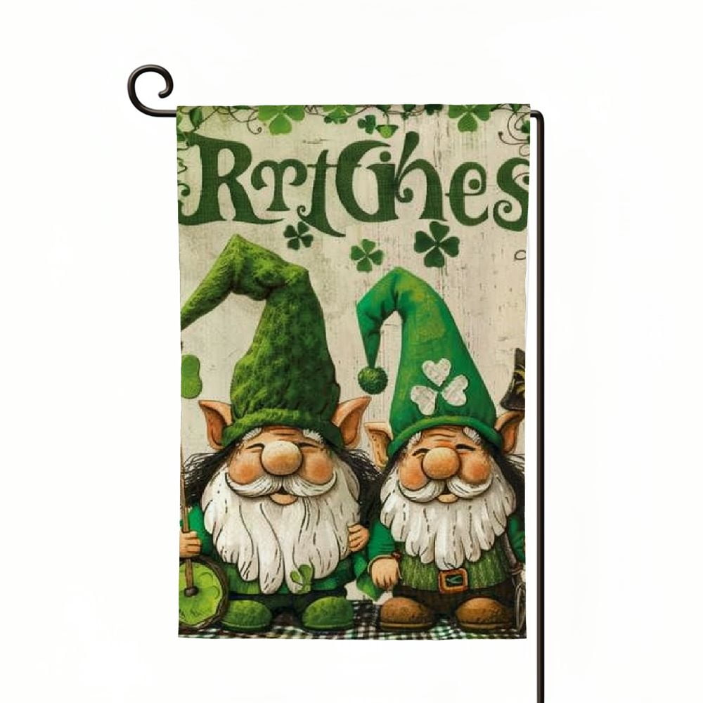 PHYHOO Welcome St. Patrick's Day Garden Flag Double Sided Vertical, Burlap Small Lucky Shamrock ...