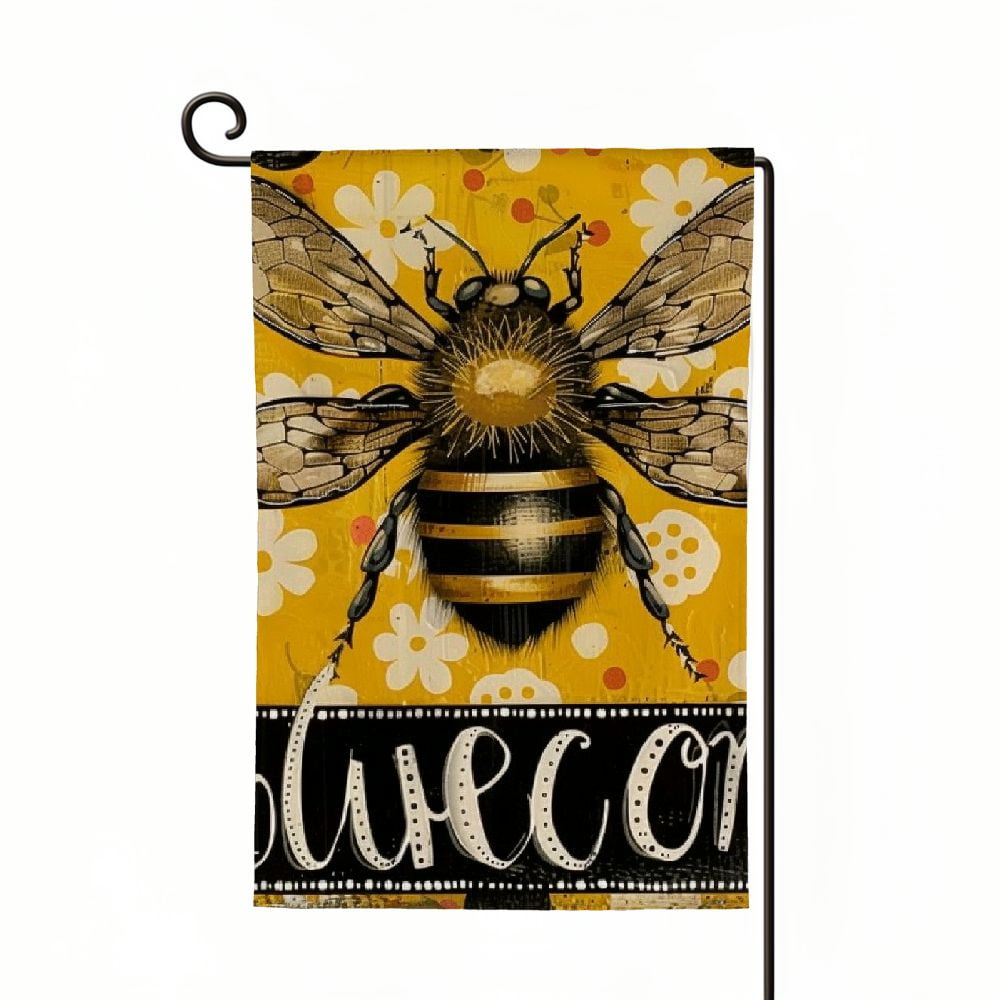 PHYHOO Welcome Summer Bee Garden Flag Double Sided Outside Small Burlap ...