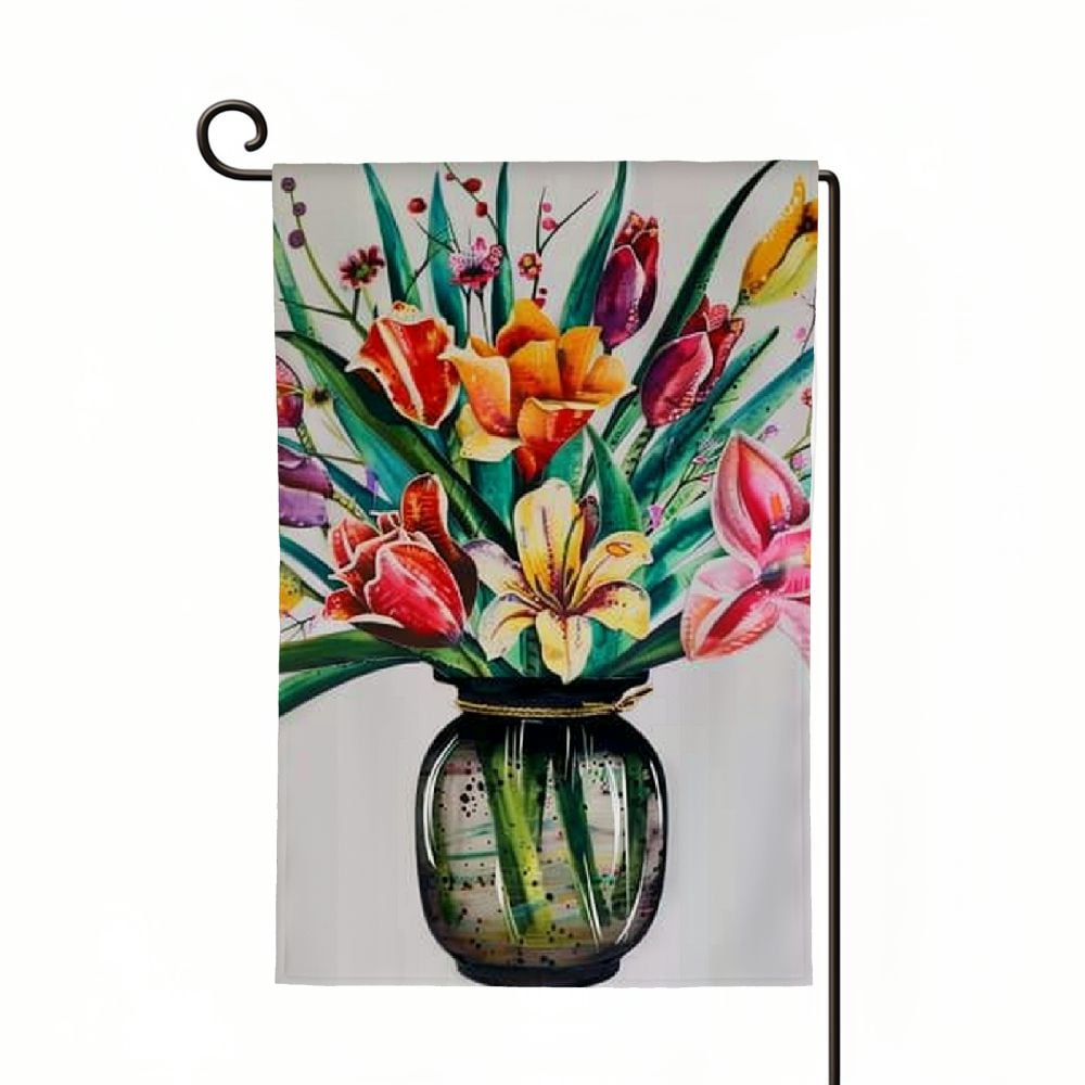 PHYHOO Welcome Summer Spring Garden Flags for Outside, Tulips Flowers ...