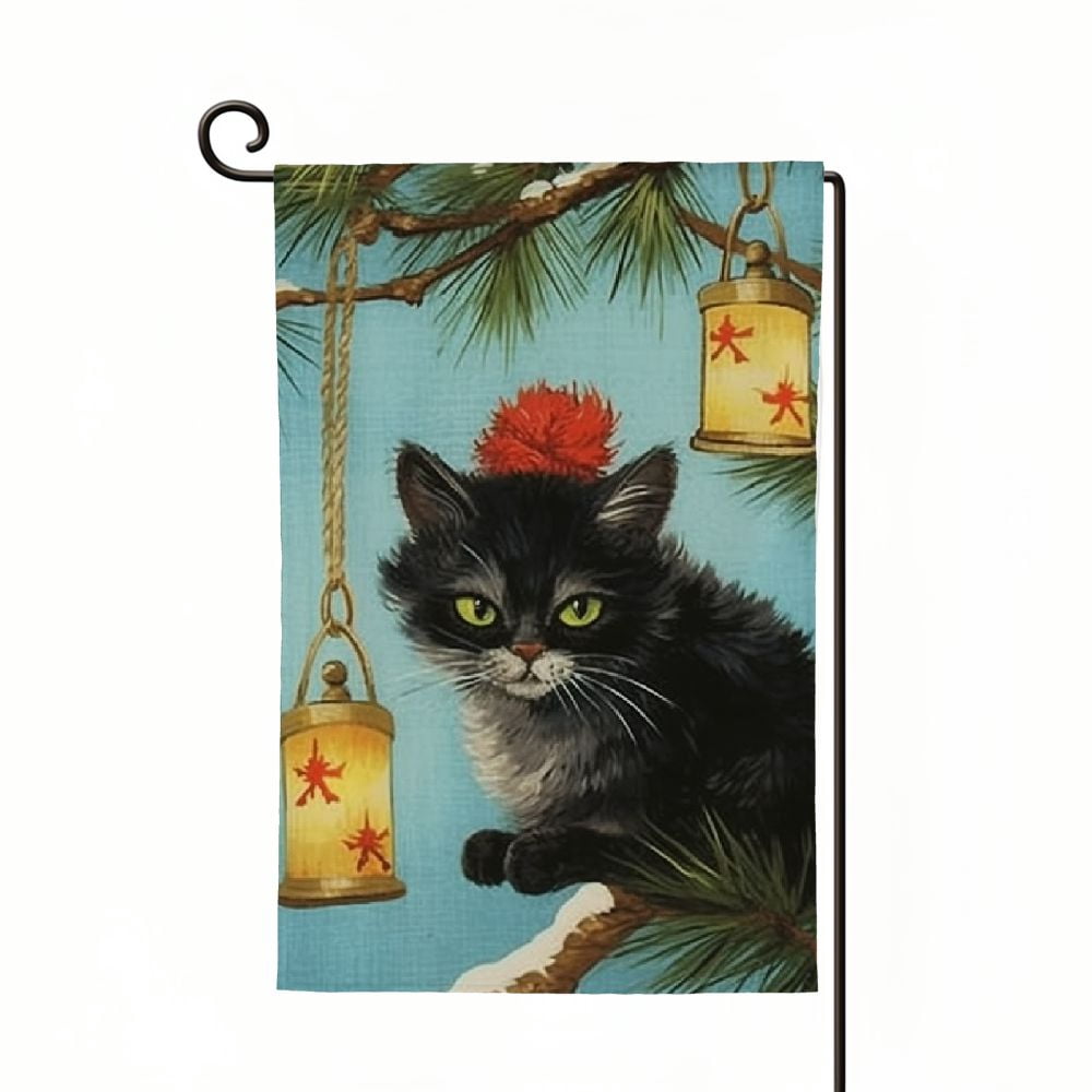 PHYHOO Welcome Winter Garden Flag Double Sided, Burlap Small Snow ...