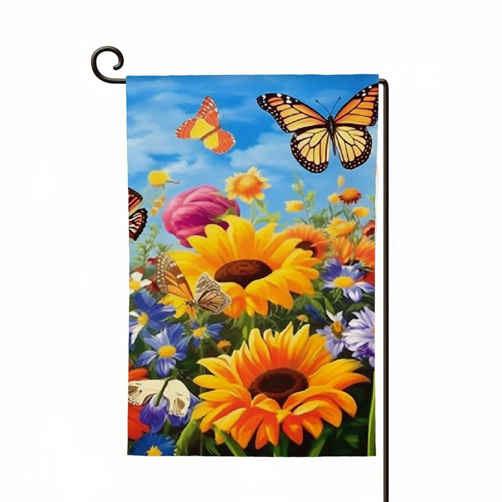 PHYHOO spring garden Flag Double Sided Vertical, monarch Butterfly ...