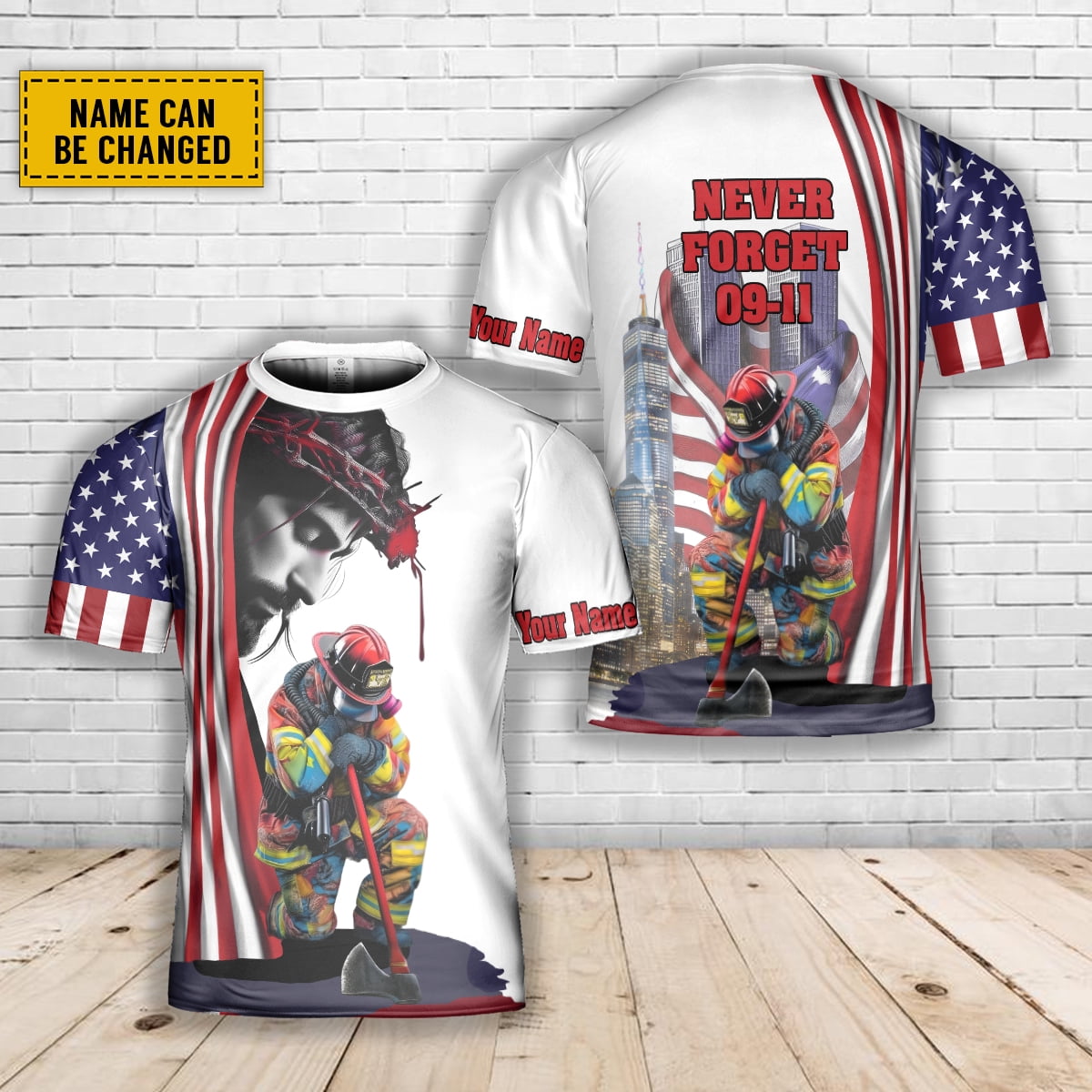PHYSHOP - Firefighter 911 Day 3d Tshirt Polo, Jesus American Flag All ...