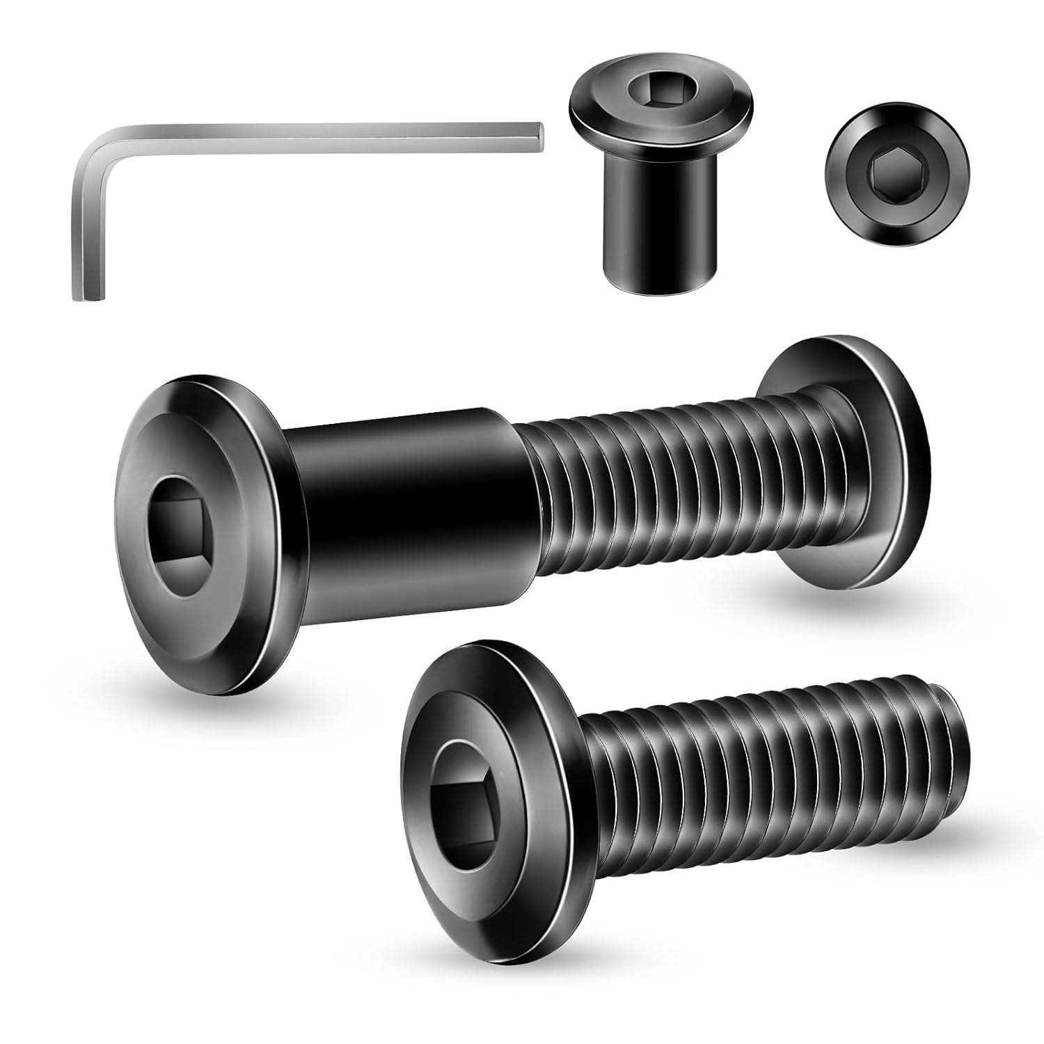 PHYSUN-1/4-20 x 3/4" 20Pcs Flat Head Hex Socket Cap Screws Bolts Barrel ...