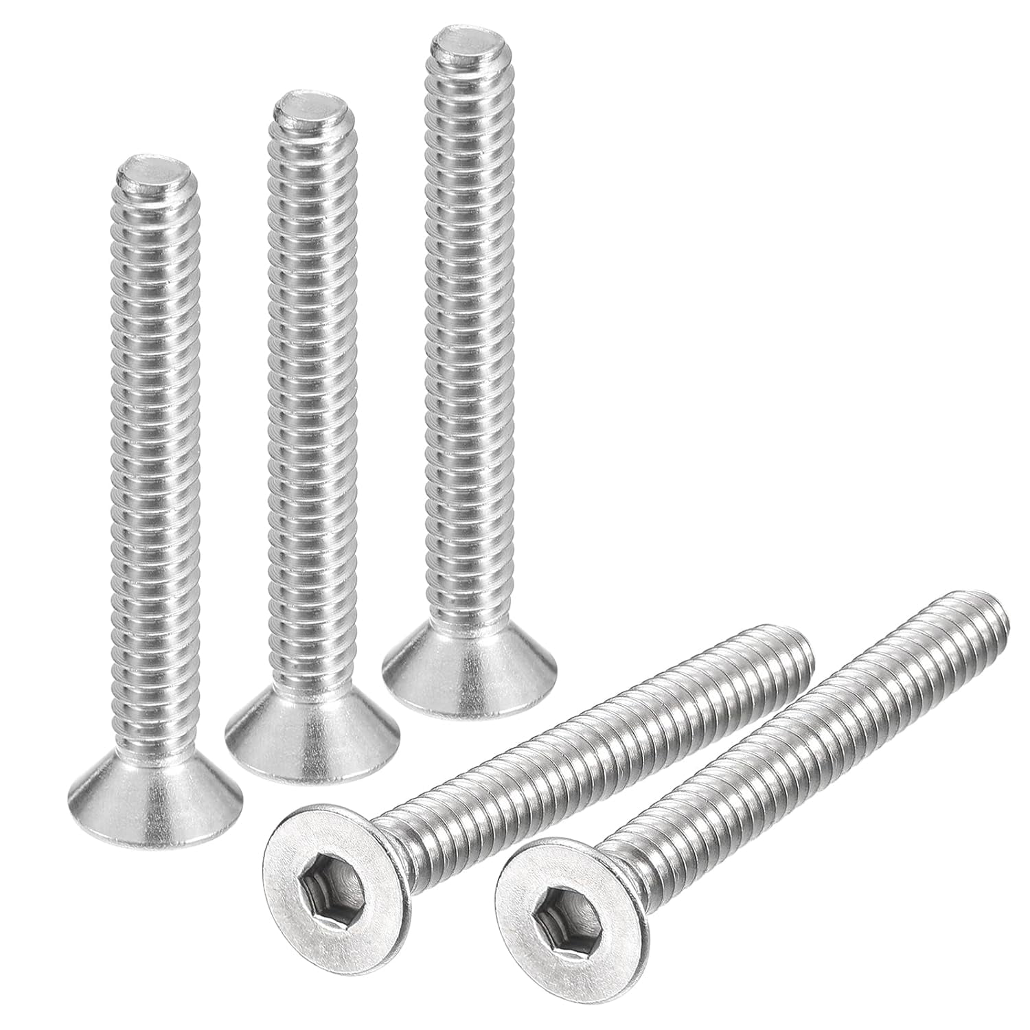 PHYSUN-#10-24x1-1/2 Flat Countersunk Head Socket Cap Screws, 25Pcs 304 ...
