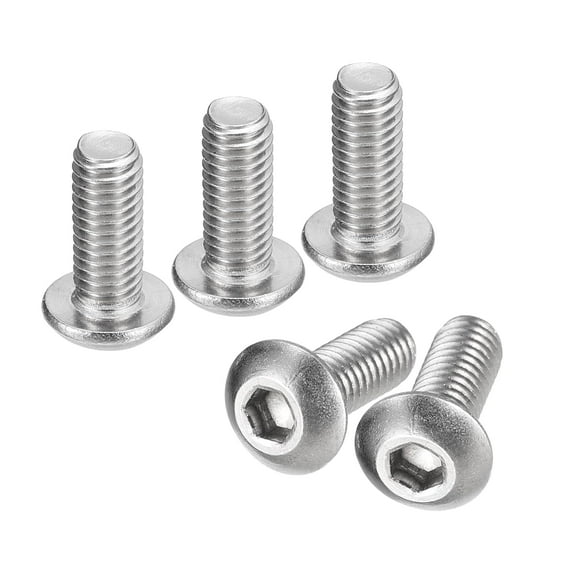 PHYSUN-#10-32x1/2 Button Head Socket Cap Screws, 100pcs 304 Stainless ...