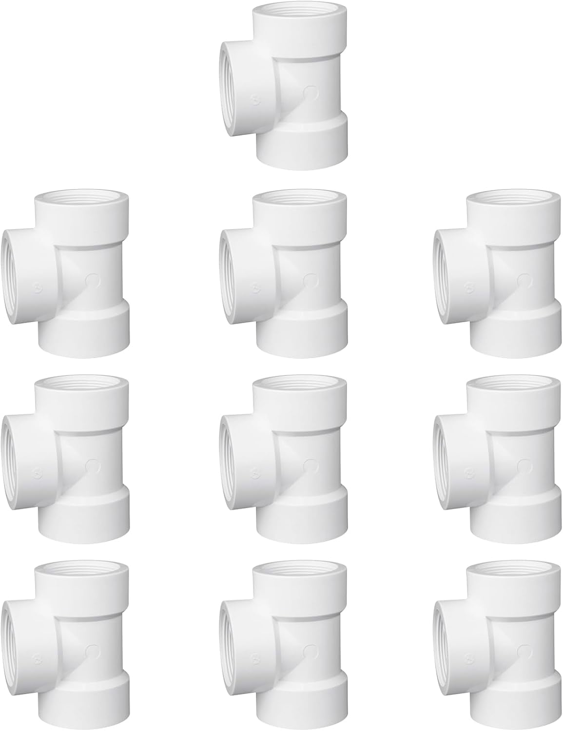 PHYSUN-10 PACK 1/2" PVC Female Thread Adapter Tee Coupling for PVC PIPE ...