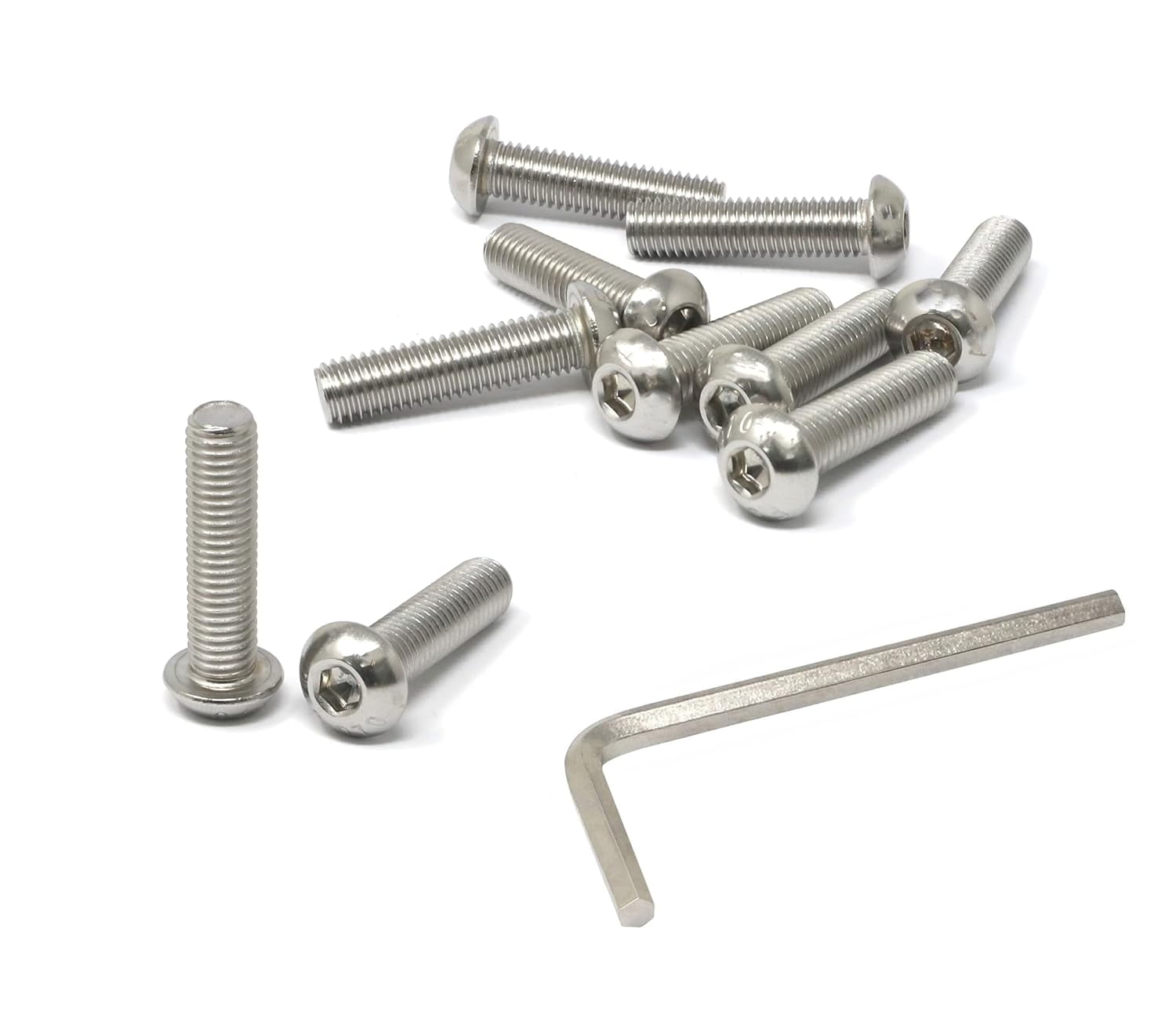 PHYSUN-10 Pcs 3/8-16 x 1-1/2" Stainless Steel 304 Hex Socket Button ...
