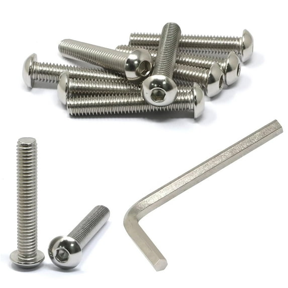 PHYSUN-10 Pcs 3/8-16 x 2-1/4" Stainless Steel 304 Hex Socket Button ...