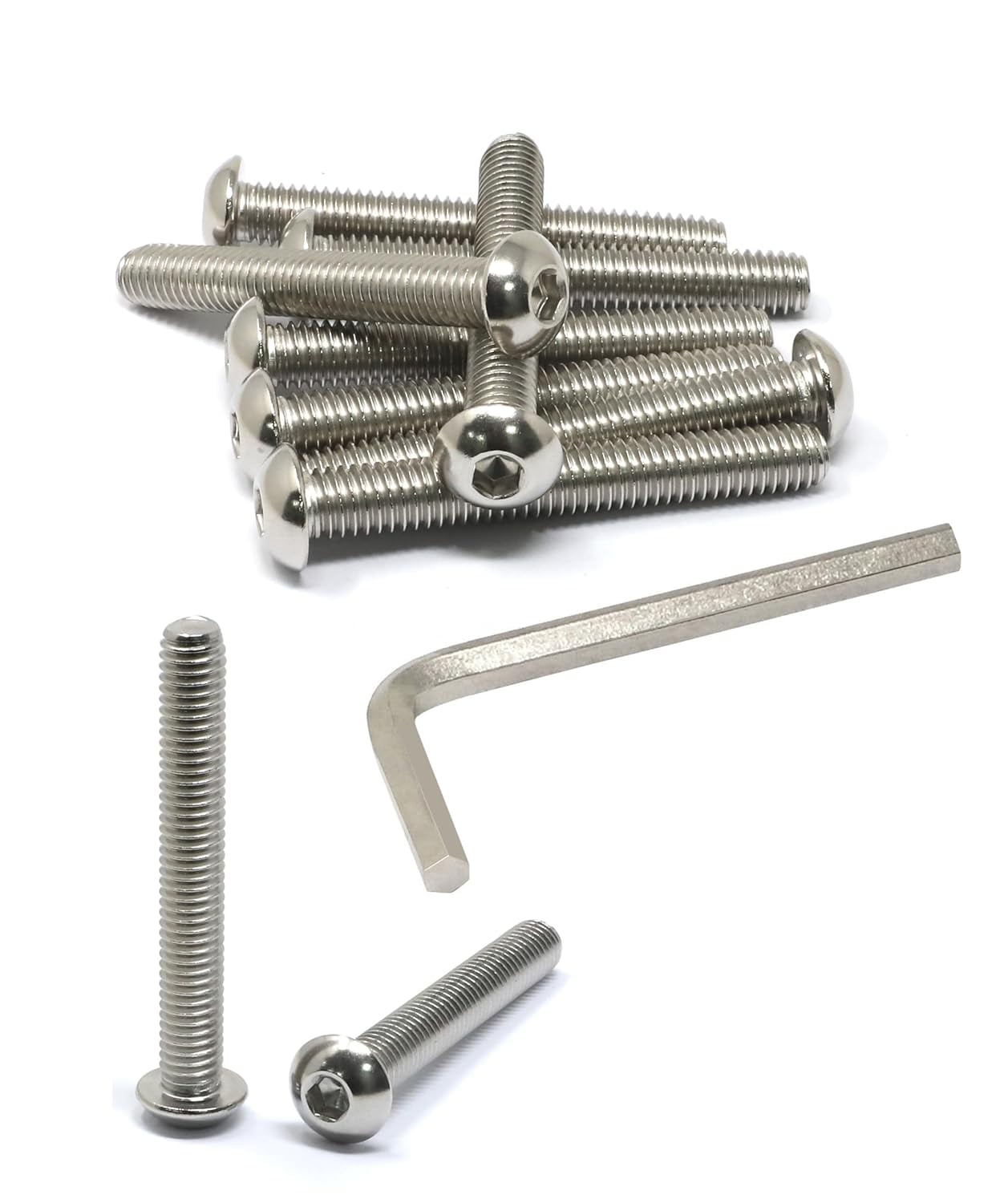 PHYSUN-10 Pcs 3/8-16 x 2-3/4" Stainless Steel 304 Hex Socket Button ...