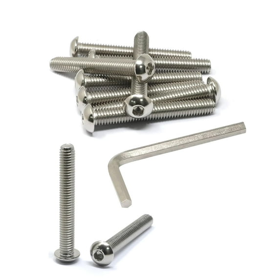 PHYSUN-10 Pcs 3/8-16 x 2-3/4" Stainless Steel 304 Hex Socket Button ...
