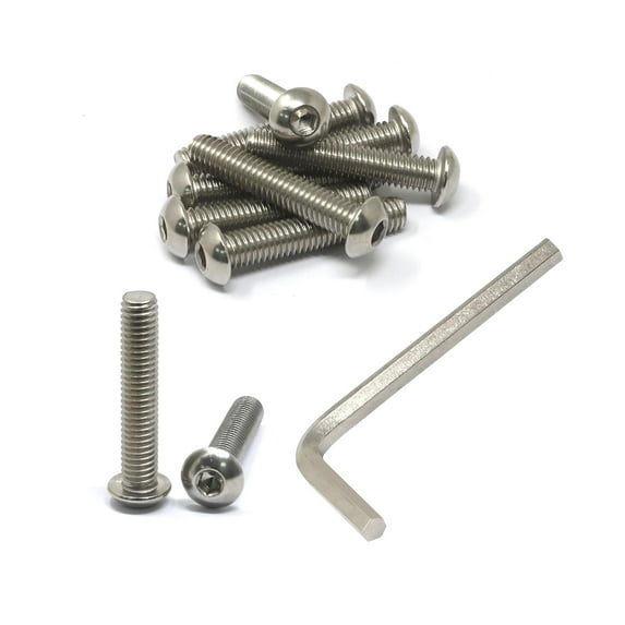 PHYSUN-10 Pcs 3/8-16 x 2 Stainless Steel 304 Hex Socket Button Head Cap ...