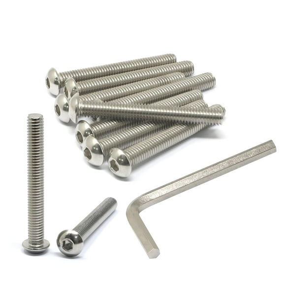 PHYSUN-10 Pcs 3/8-16 x 3 Stainless Steel 304 Hex Socket Button Head Cap ...
