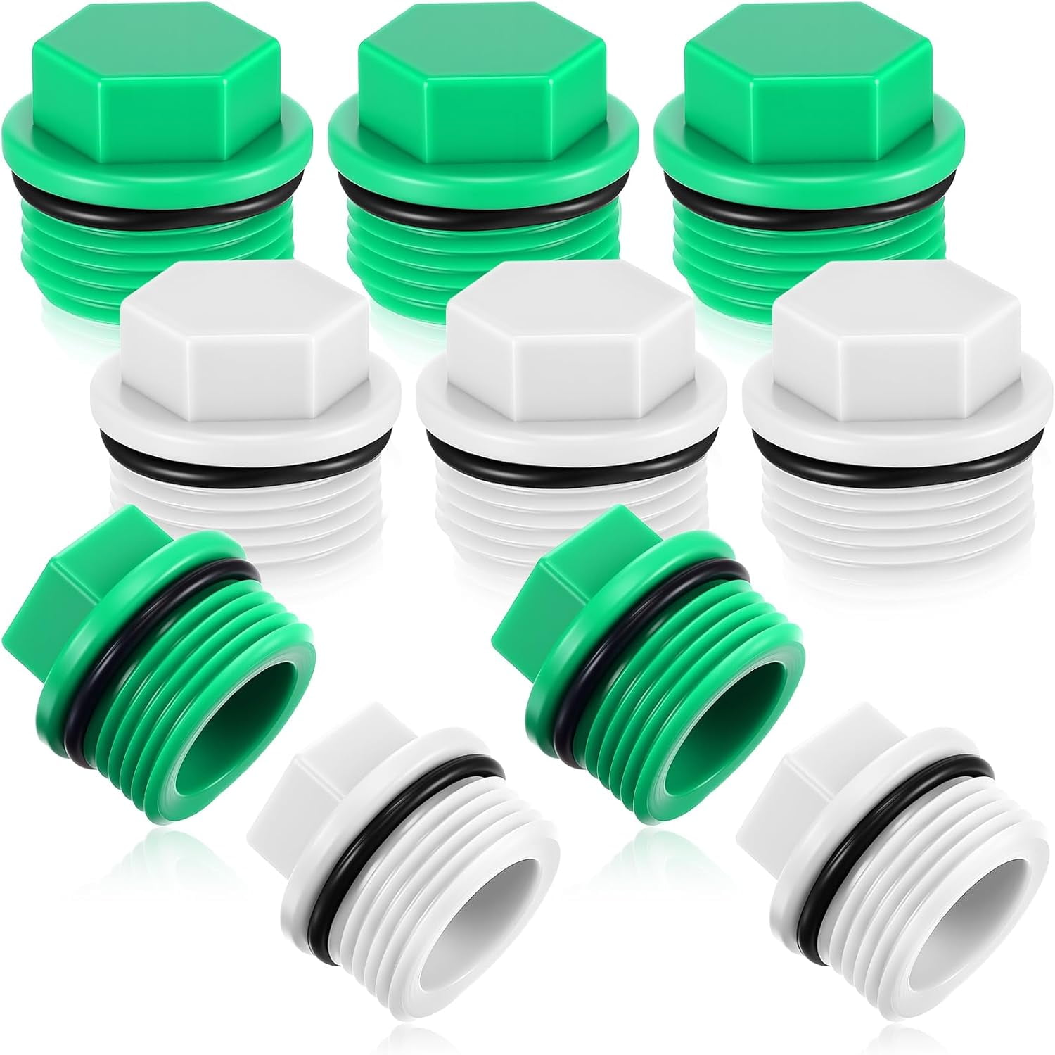 PHYSUN-10 Pieces 3/4 Npt Plug Male Thread Ppr and Garden Hose Plug ...
