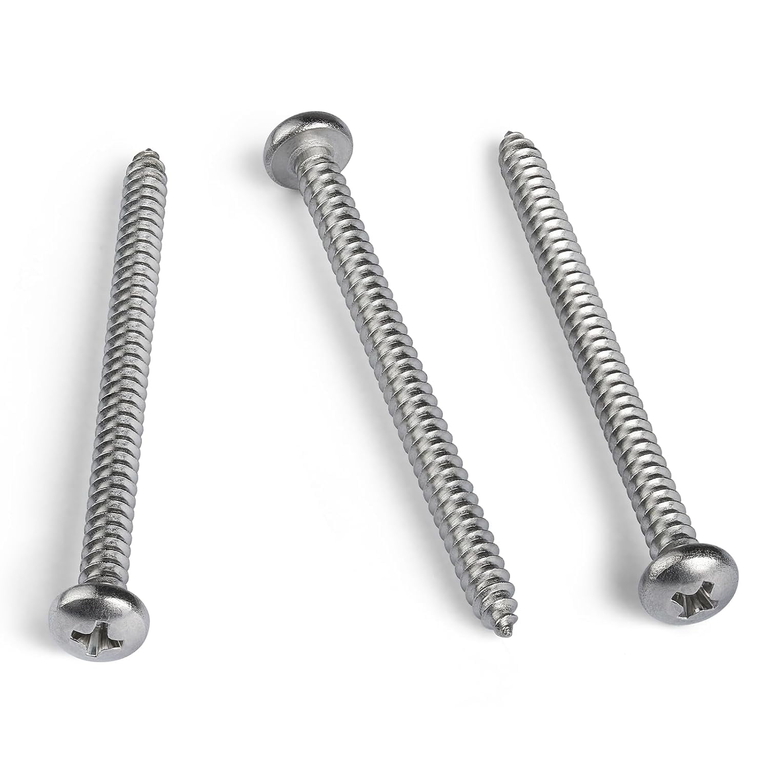 PHYSUN-#10 x 1-1/4 Inch Pan Head Wood Screws, Phillips Drive, Stainless ...