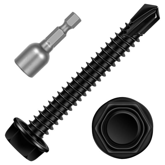 PHYSUN-#10 x 2-1/2" Hex Washer Head Self Tapping Screws, TEK Screws ...