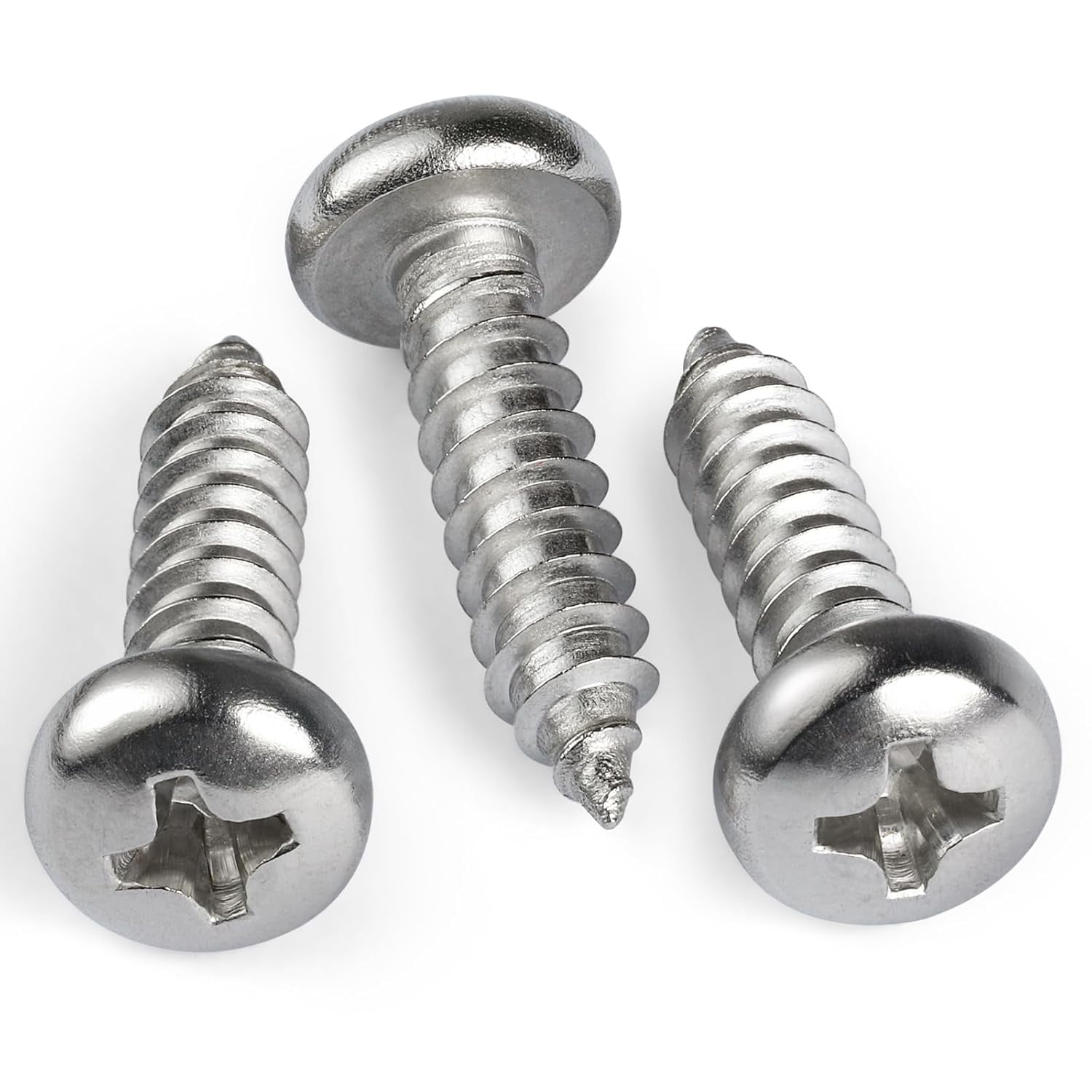 PHYSUN-#10 x 3/4 Inch Pan Head Wood Screws, Phillips Drive, Stainless ...