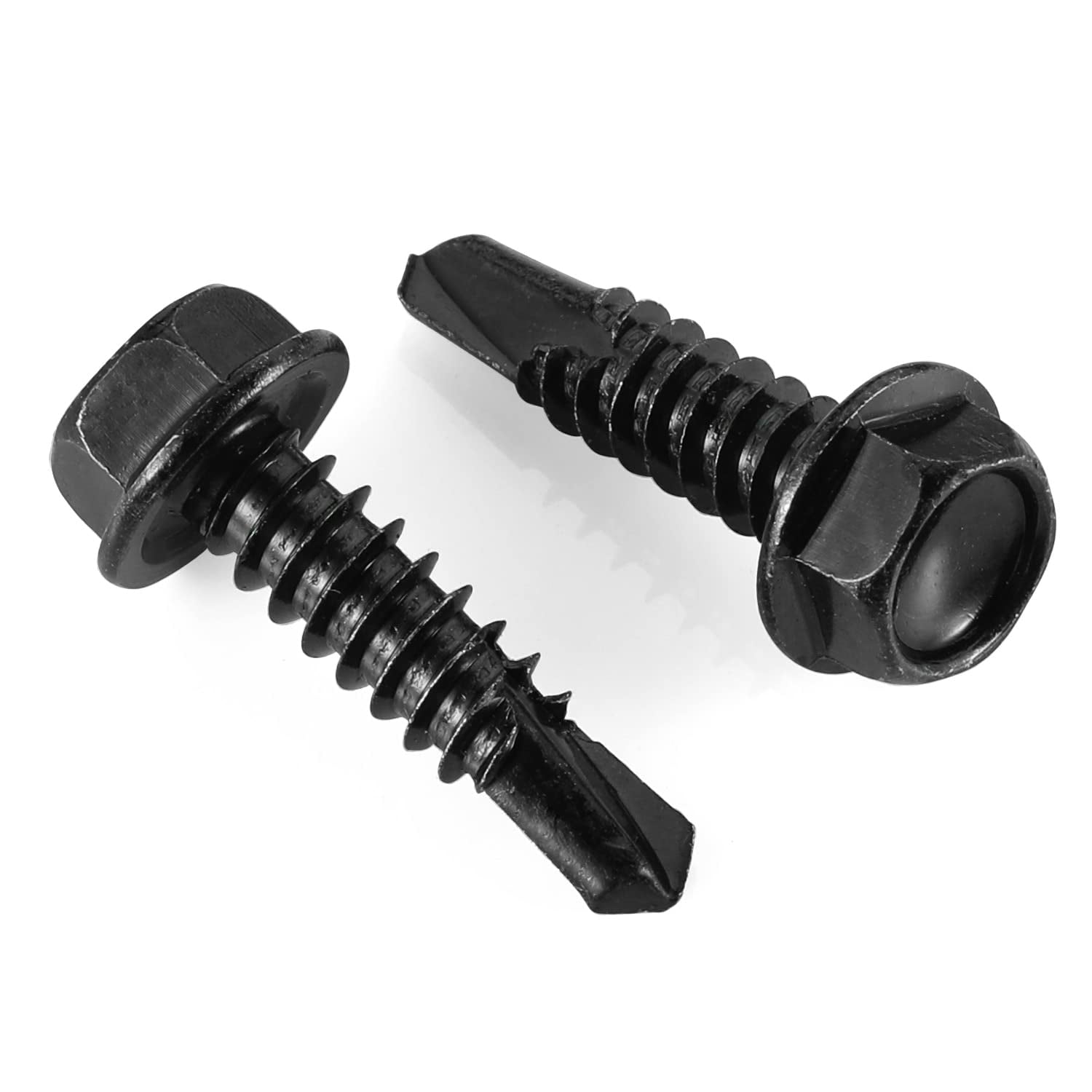 PHYSUN-#10 x 5/8" Hex Washer Head Self Drilling Screws, 410 Stainless ...