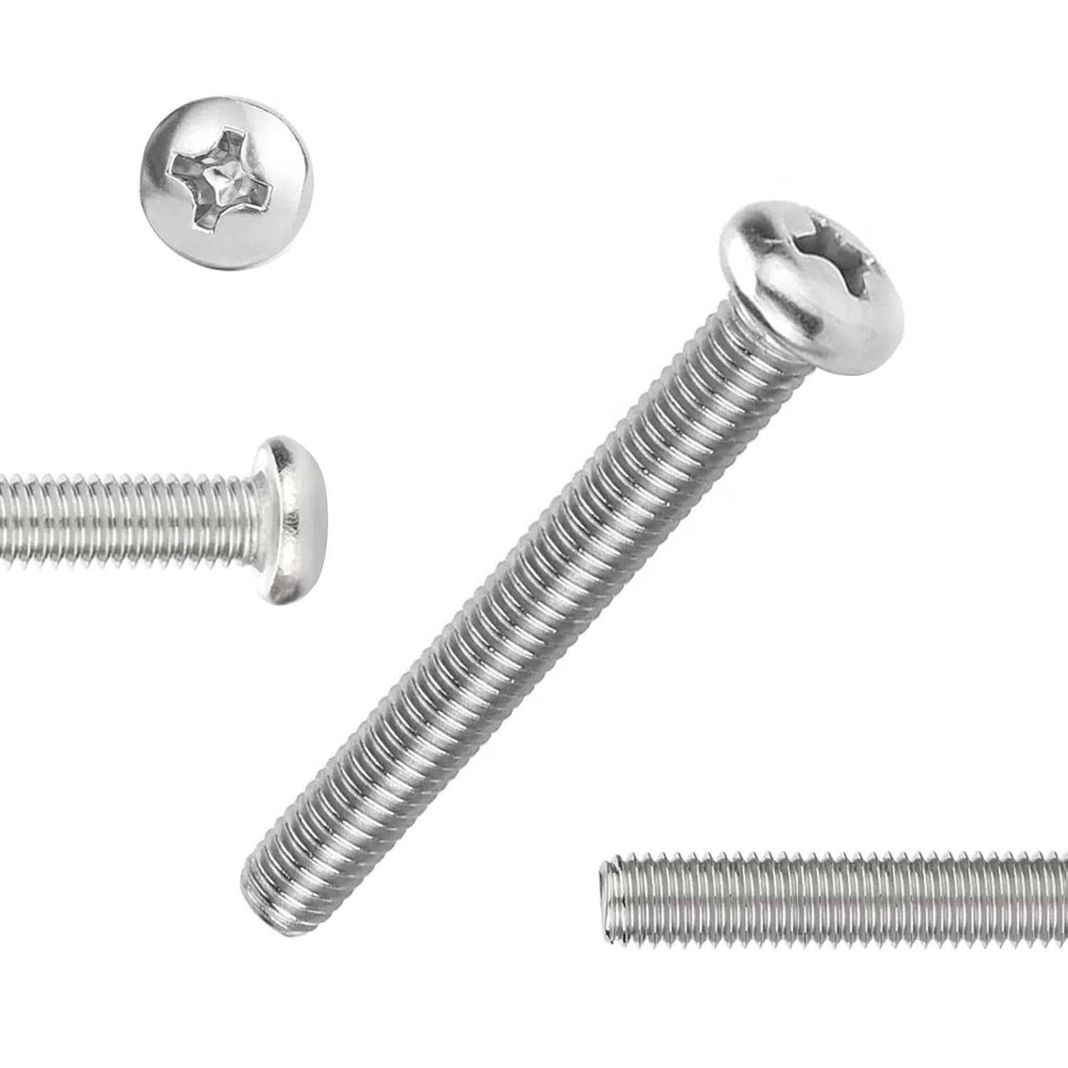 PHYSUN-100 PCS #8-32X1 Stainless Steel Phillips Pan Head Machine Screws ...